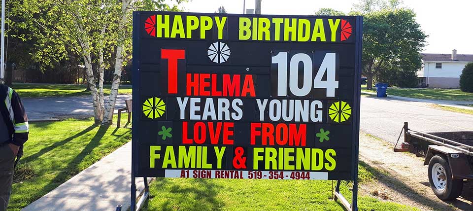 A 1 Sign Rental serving Sarnia, Lambton, Chatham, Kent, Wallaceburg ...